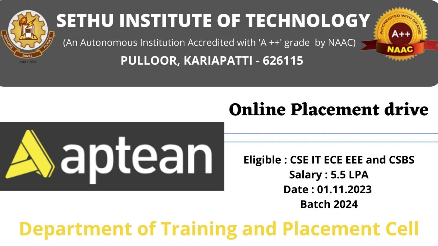 Aptean - Sethu Institute of Technology