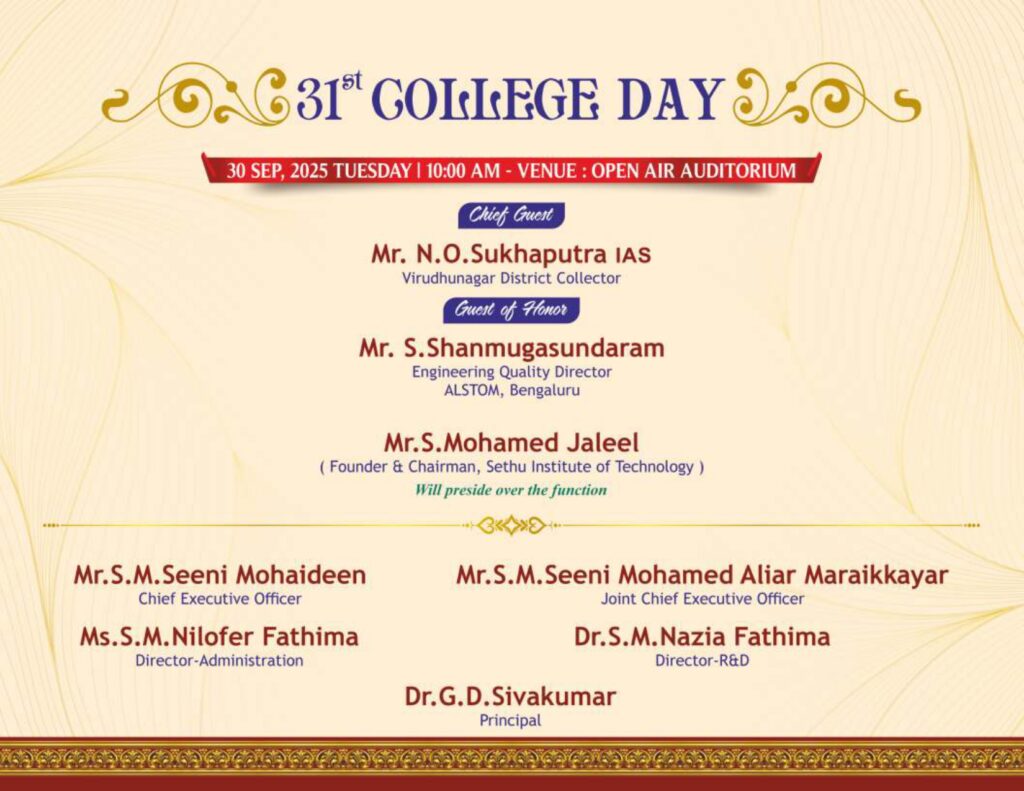 31st College Day - Sethu Institute of Technology
